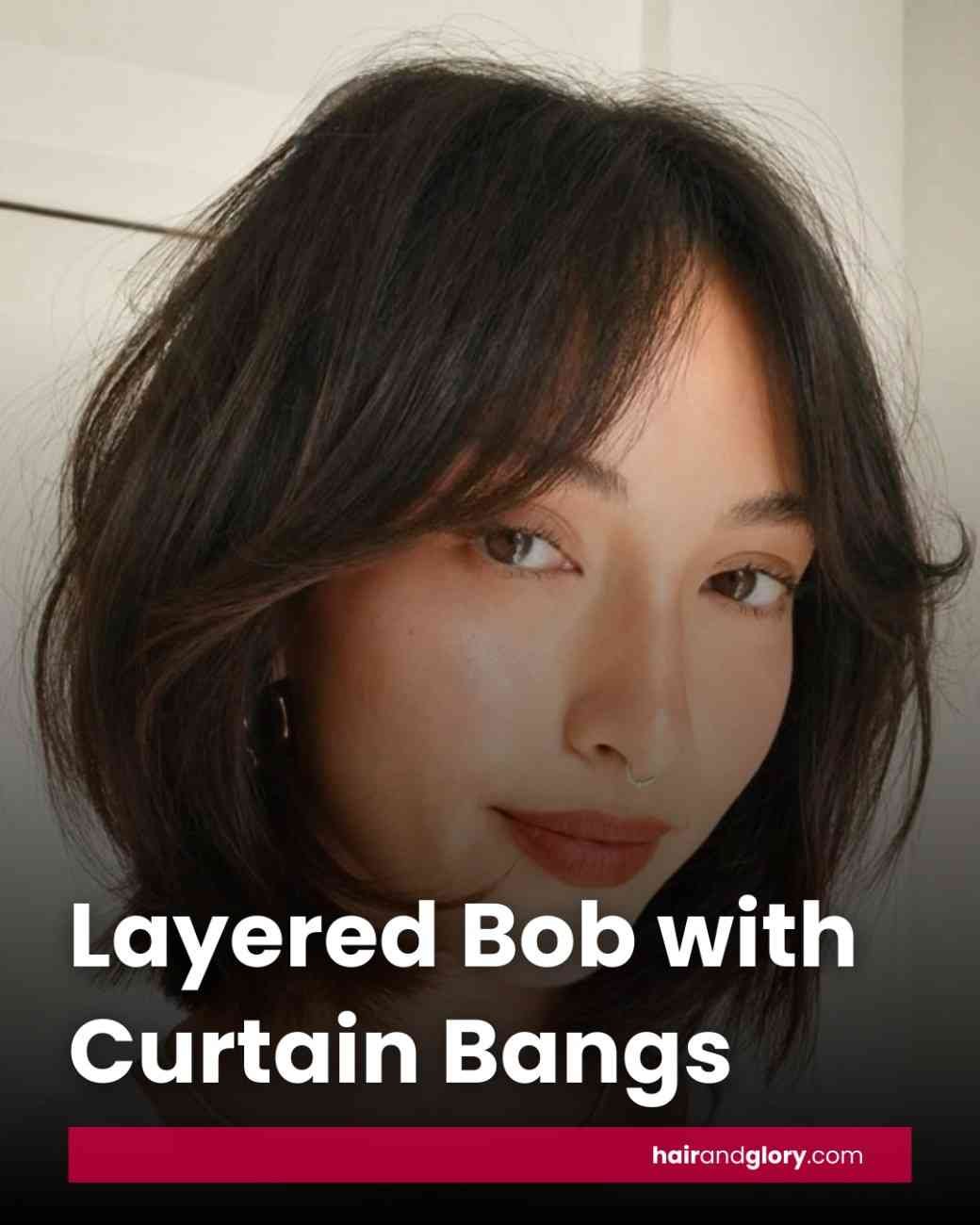 10 Ways to Style Your Layered Bob With Bangs Look for April 2026 - Hair ...